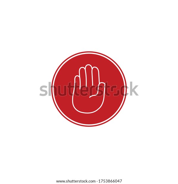 Stop Sign Hand Vector Illustration On Stock Vector (Royalty Free ...