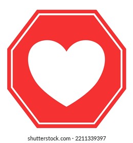 Stop Sign Heart Vector Instate Word Stock Vector (Royalty Free ...