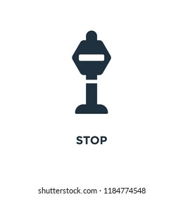 Stop Sign Icon Black Filled Vector Stock Vector (Royalty Free ...