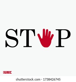 Stop Sign Illustration Stop Sign Palm Stock Vector (Royalty Free ...