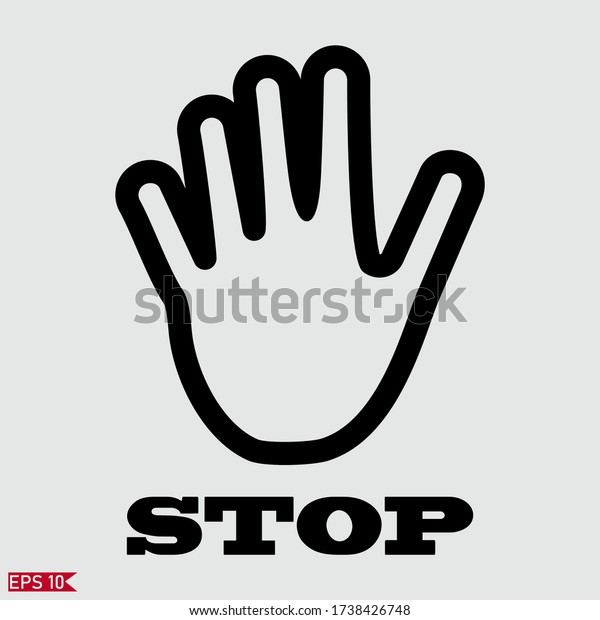 Stop Sign Illustration Stop Sign Palm Stock Vector (Royalty Free ...
