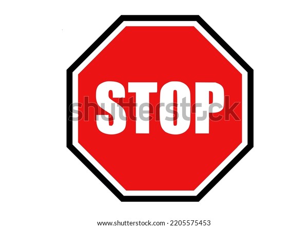 Stop Sign Isolated On White Stock Vector (Royalty Free) 2205575453 ...