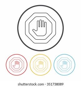 Stop Sign Line Icon Stock Vector (Royalty Free) 351738089 | Shutterstock