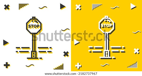 Stop Sign Line Icon Simple Outline Stock Vector (Royalty Free ...