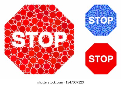 Stop Sign Mosaic Small Circles Various Stock Vector (Royalty Free ...