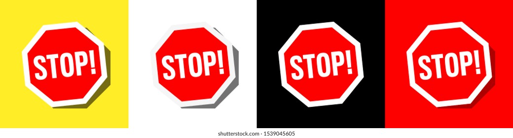 Stop Sign On Various Background Stock Vector (Royalty Free) 1539045605 ...
