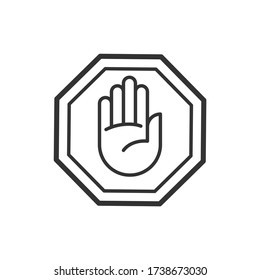 Stop Sign Outline Icon Vector Illustration Stock Vector (Royalty Free ...