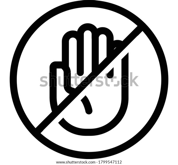 Stop Sign Palm Flat Icon Isolated Stock Vector (Royalty Free ...