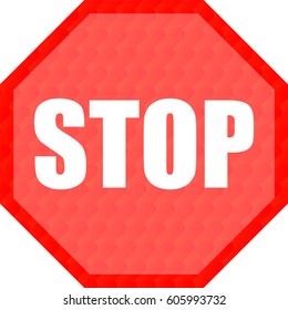 Stop Sign Red Color Background Stock Vector (Royalty Free) 605993732 ...