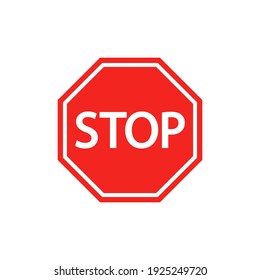 Stop Sign Red Octagon Simple Flat Stock Vector (Royalty Free ...