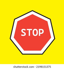 Stop Sign Red White Black Color Stock Vector (Royalty Free) 2198151375 ...
