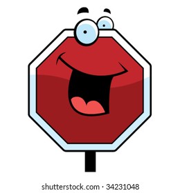 Stop Sign Smiling Stock Illustration 34231870