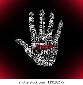 Stop Sign Word Collage Different Typefaces 库存矢量图（免版税）113182675 ...