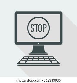 Stop Signal Vector Icon Computer Website Stock Vector (Royalty Free ...