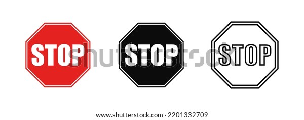 Stop Signs No Entry Sign Prohibition Stock Vector (Royalty Free ...
