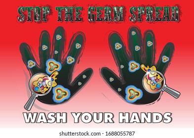 Stop Spreading Germs Wash Your Hands Stock Vector (Royalty Free) 1688055787