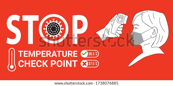 Stop Temperature Check Point Sign Stock Vector (Royalty Free ...