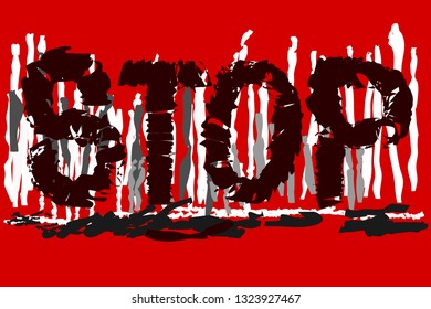 Stop Text On Redwhite Grey Background Stock Vector (Royalty Free ...