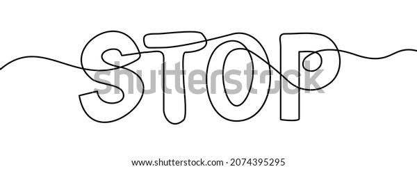 Stop Text One Line Drawing One: เวกเตอร์สต็อก (ปลอดค่าลิขสิทธิ์ ...