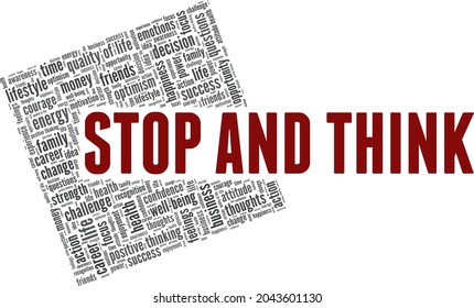 Stop Think Vector Illustration Word Cloud Stock Vector (Royalty Free ...