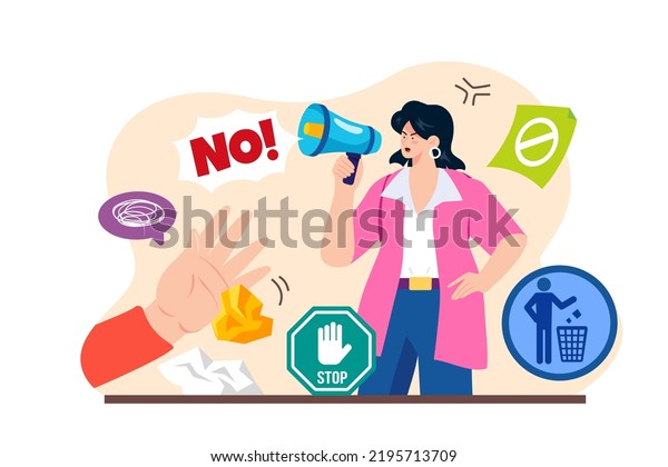 Stop Throwing Trash Campaign Illustration Concept Stock Vector (Royalty ...