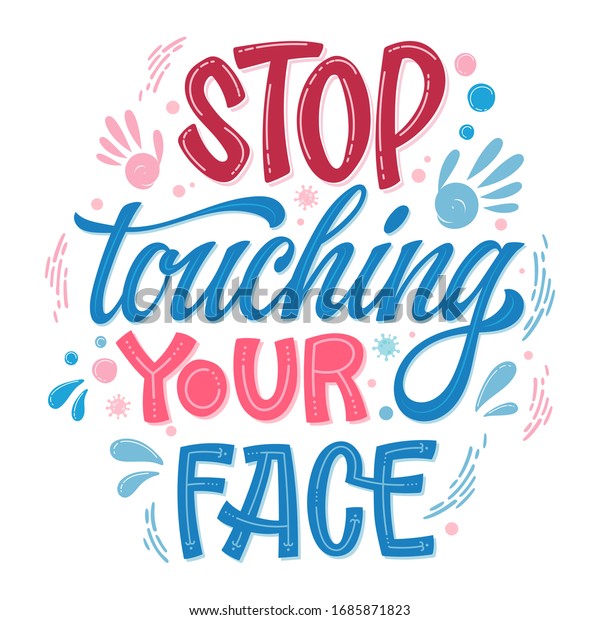 Stop Touching Your Face Hand Drawn: เวกเตอร์สต็อก (ปลอดค่าลิขสิทธิ์ ...