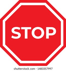 Stop Traffic Sign Flat Vector Stock Vector (Royalty Free) 1483357997 ...