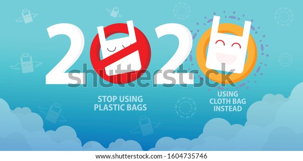 Stop Using Plastic Bags Store Items Stock Vector (Royalty Free ...