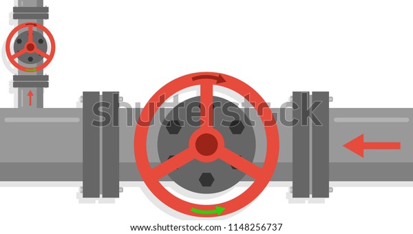 Stop Valves Large Valve Shutoff Valves Stock Vector (Royalty Free ...