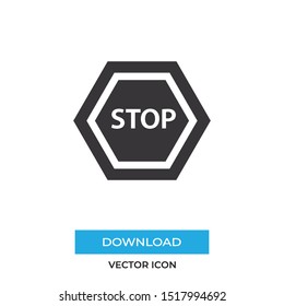 Stop Vector Icon Simple Sign Web Stock Vector (Royalty Free) 1517994692 ...