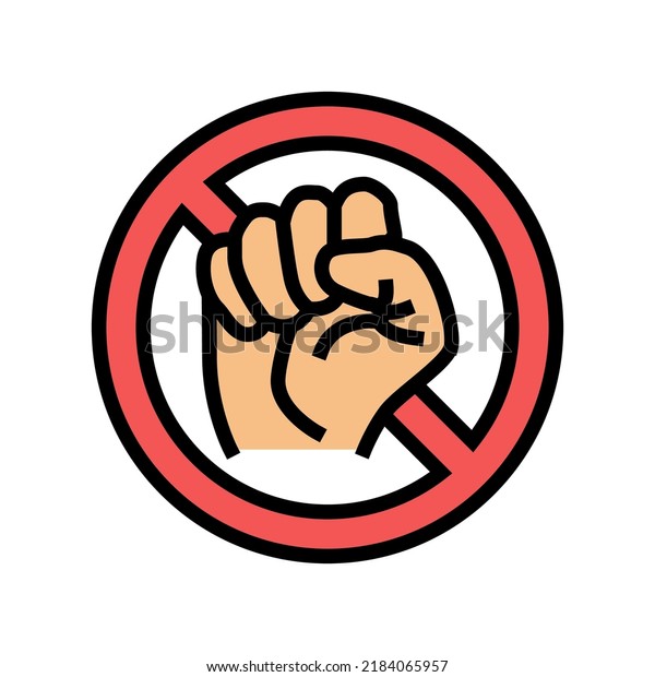 Stop Violence Color Icon Vector Stop Stock Vector (Royalty Free ...