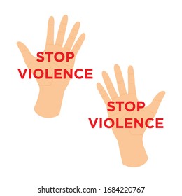 Stop Violence Hand Sign Vector Stock Vector (Royalty Free) 1684220767 ...