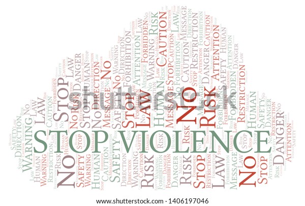 Stop Violence Word Cloud Wordcloud Made: vector de stock (libre de ...