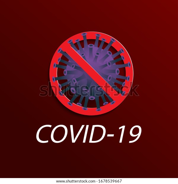 Stop Virus Cells On Red Background Stock Vector (Royalty Free ...