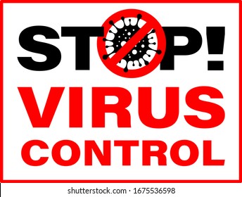 Stop Virus Control Warning Sign 2019ncov Stock Vector (Royalty Free ...