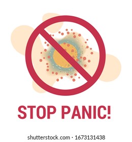 Stop Virus Panic Sign Virus Illustration Stock Vector (Royalty Free ...