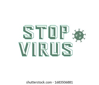 Stop Virus Vector Illustration Hand Lettering Stock Vector (Royalty ...