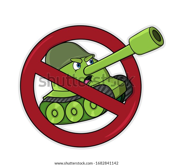 Stop War Sign Stop Battle Tank Stock Vector (Royalty Free) 1682841142 ...