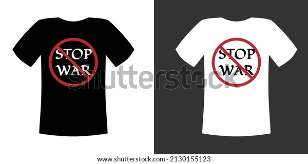 Stop War Tshirt Design Black White Stock Vector (Royalty Free ...