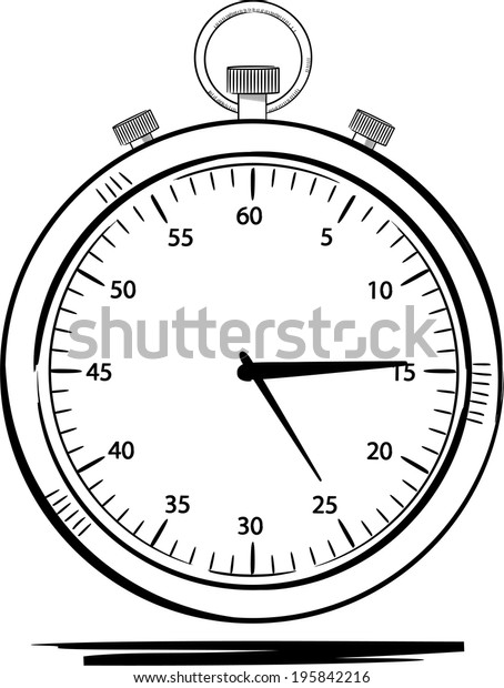 Stop Watch Line Drawn Style On Stock Vector (Royalty Free) 195842216