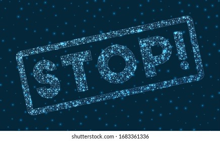 Stop Word Digital Style Glowing Geometric Stock Vector (Royalty Free ...