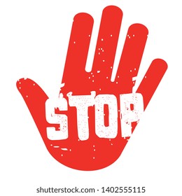 Stop Written Red Hand Stock Vector (Royalty Free) 1402555115 | Shutterstock