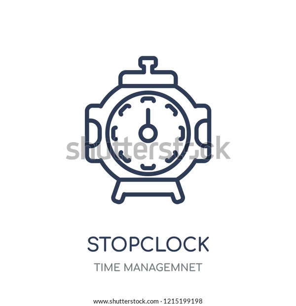 Stopclock Icon Stopclock Linear Symbol Design Stock Vector (Royalty ...