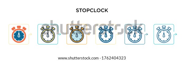 Stopclock Vector Icon 6 Different Modern Stock Vector (Royalty Free ...