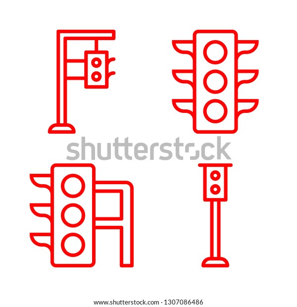Stoplight Icons Set Traffic Light Vector Stock Vector (Royalty Free ...