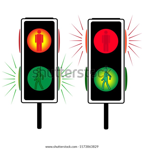 Stoplight Set Sign Icon Traffic Light Stock Vector (Royalty Free ...