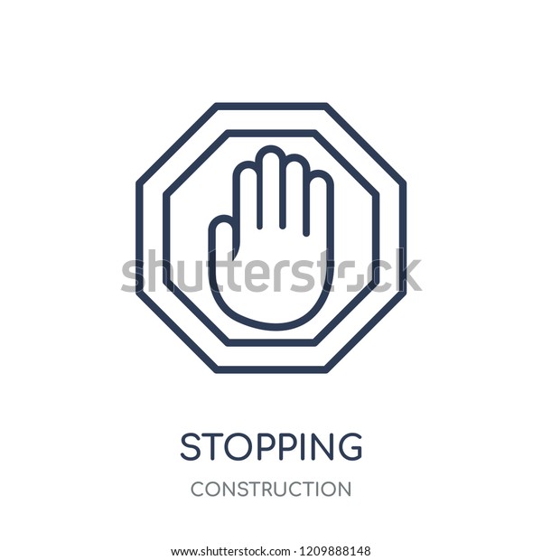 Stopping Icon Stopping Linear Symbol Design Stock Vector (Royalty Free ...