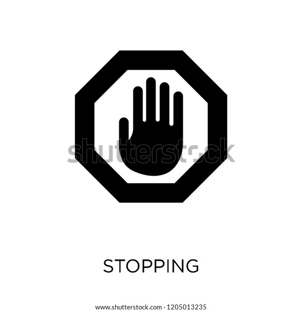Stopping Icon Stopping Symbol Design Construction: vector de stock ...