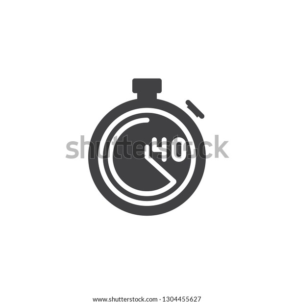 Stopwatch 40 Minutes Delivery Time Vector Stock Vector (Royalty Free ...