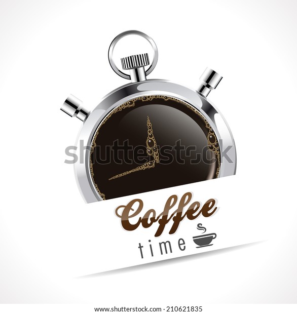 Stopwatch Coffee Time Stock Vector (Royalty Free) 210621835 | Shutterstock